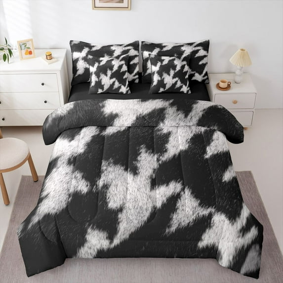 Feelyou Western Cow Print Bedding Comforter Set 7pcs, Modern Fashion ...