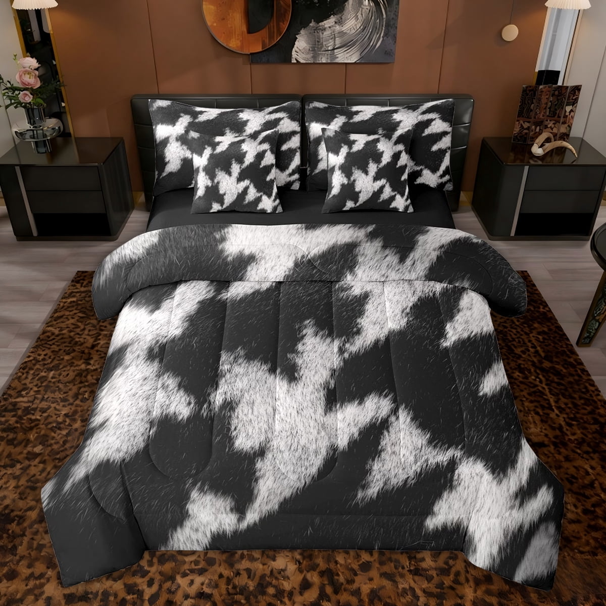 Feelyou Western Cow Print Bedding Comforter Set 7pcs, Modern Fashion ...