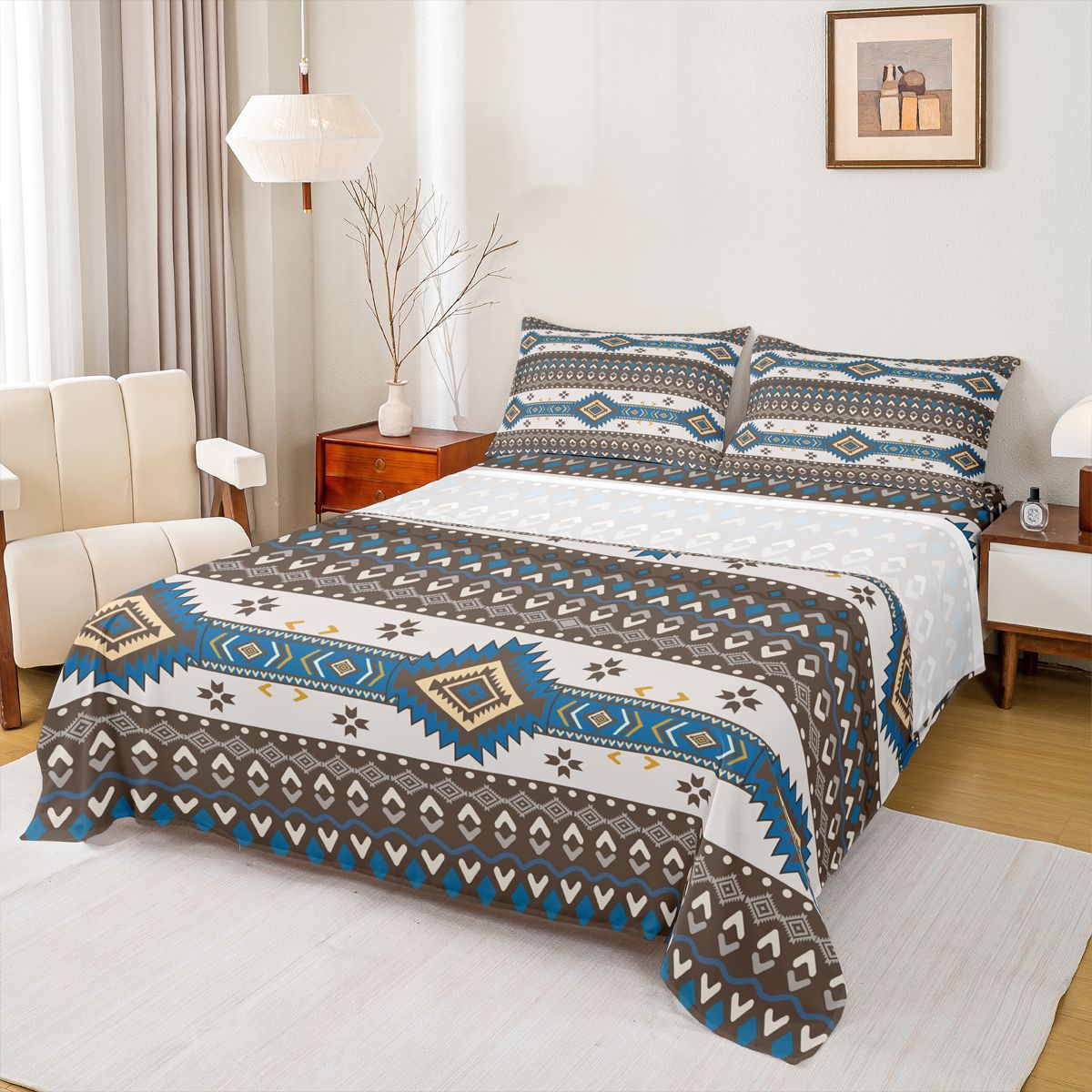 Feelyou Western Fashion Aztec Twin Sheet Sets for Adult, Vintage Tribal ...