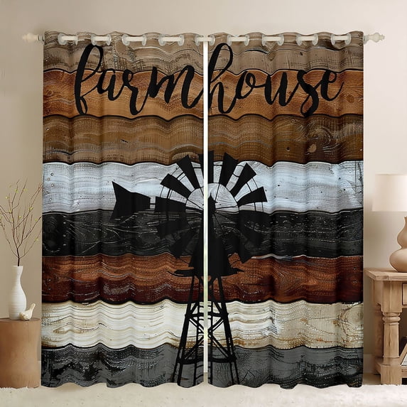 Feelyou Western Lake House Black Out Curtains, Countryside Curtains ...