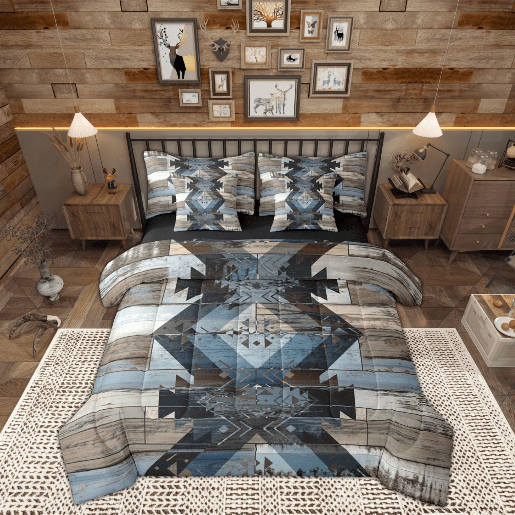 Feelyou Western Tribal Aztec Twin Bedding Sets 7-Piece, Rustic ...