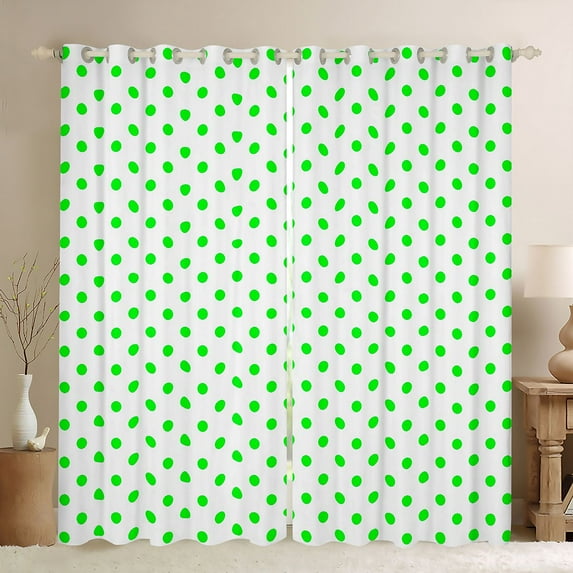 Feelyou White Green Abstract Curtains Pack of 2 (52x84 Each), Simple ...