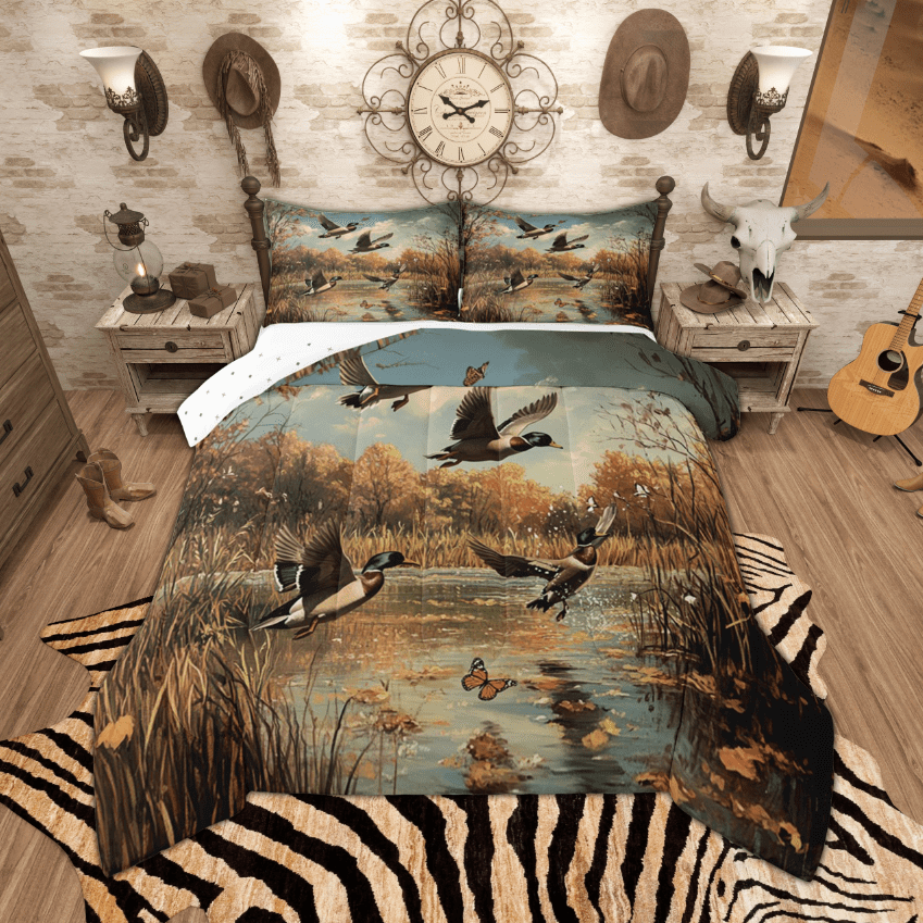 Feelyou Wild Mallard Duck Full Size Comforter Sets, Rustic Lake House ...