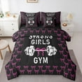 Feelyou Women Fitness Sport Comforter Set 7pcs, Black Pink Ribbon Queen ...