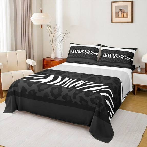 Feelyou Zebra Cheetah Print Twin Sheet Sets, Modern Polkadots Teen ...