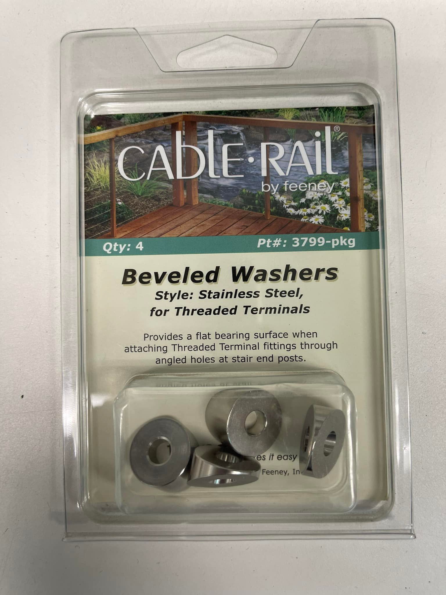 Feeney CR-3799-PKG SS Beveled Washer, 9/32" ID, Small (Pack of 4 ...