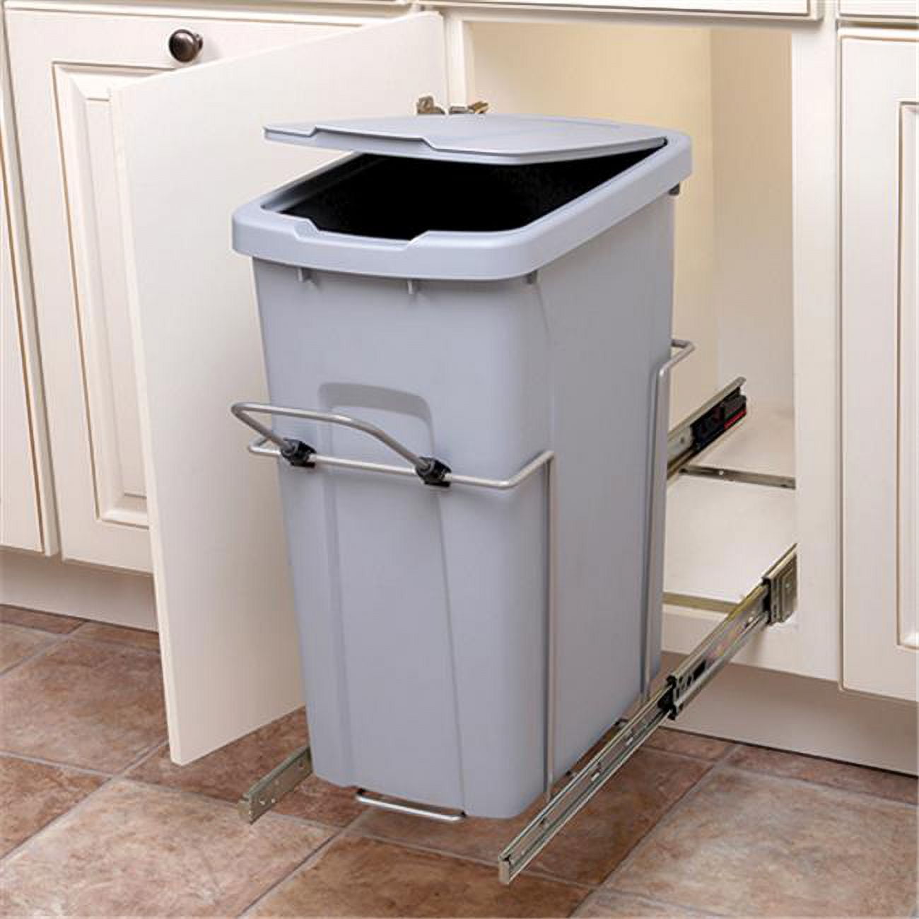 Feeny FESCB10 1 35WH 35 qt. Soft Close Bottom Mount 1 Bins, White - 9. ...