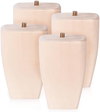 Feet (4 Count, Square Taper) | 4" Quick Mount Hardwood Sofa Legs for ...