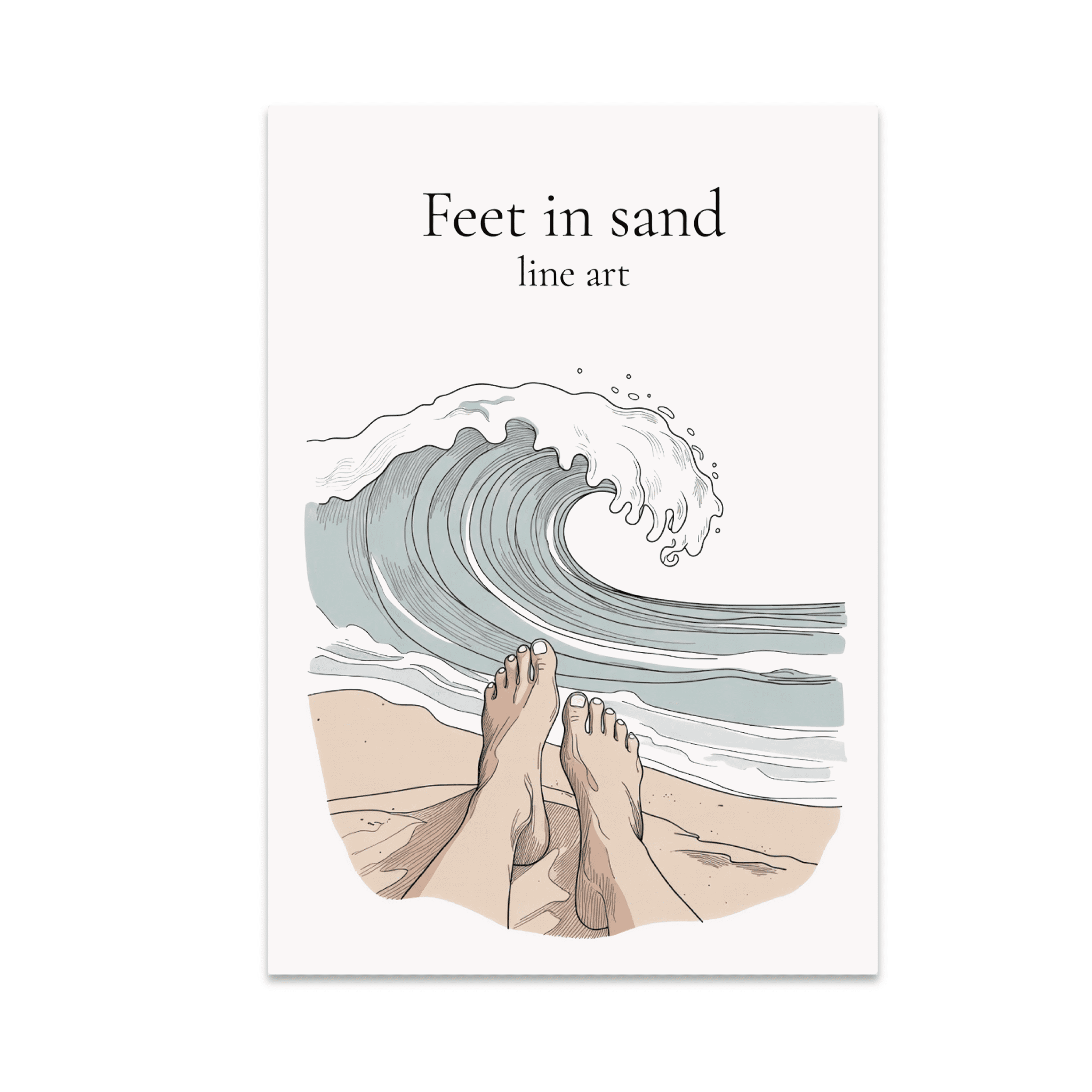 Feet in Sand Line Art - Beach Lover - 13x19 Poster Print - Walmart.com