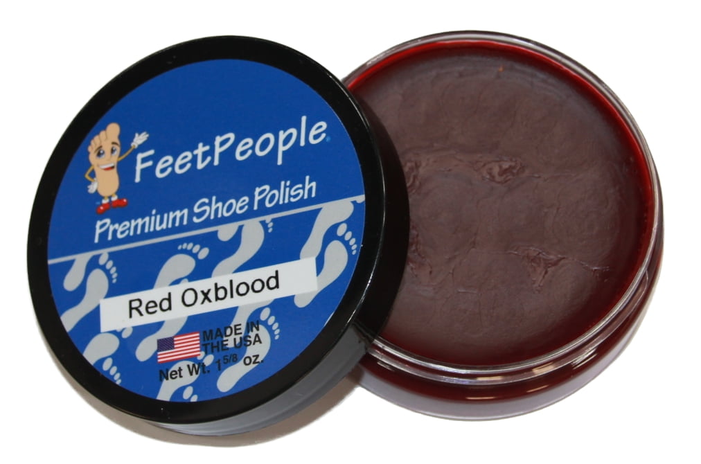 FeetPeople Premium Leather Shoe Polish, 1.625 oz, Red/Oxblood, Pure ...
