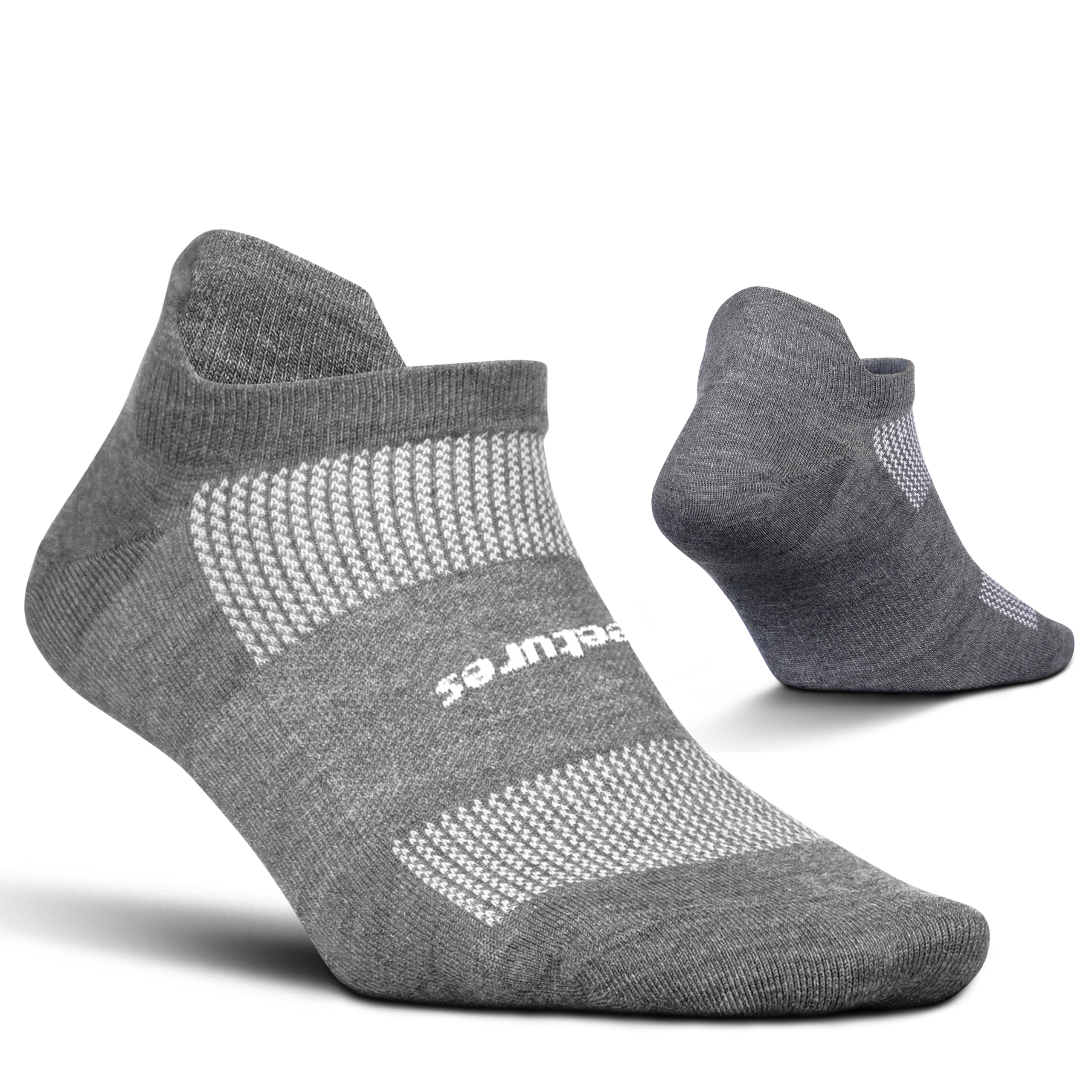 Feetures Ultra Light No-Show Socks with Heel Tab, Arch Support, Heather ...
