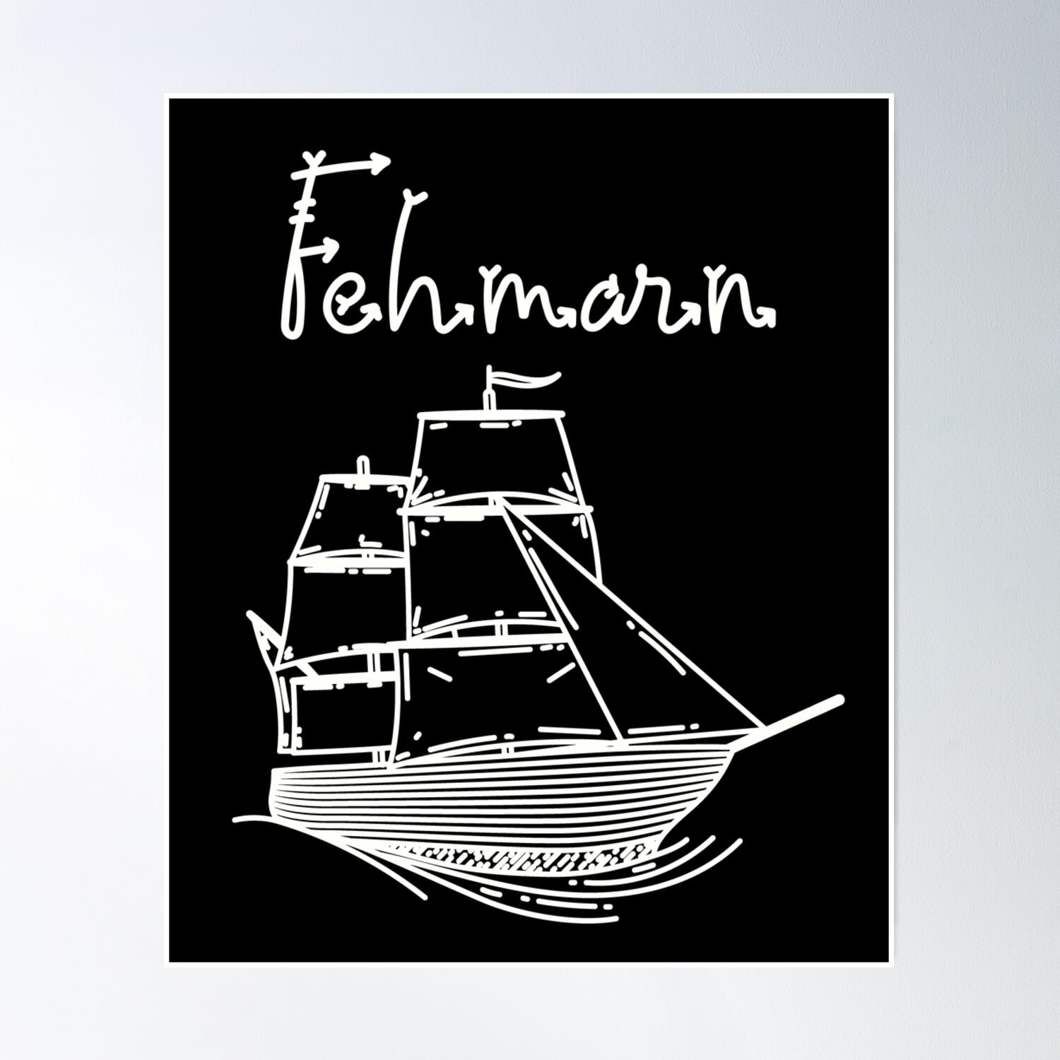 Fehmarn Baltic Sea Island Vacation With Sailing Ship Poster Wall Art ...
