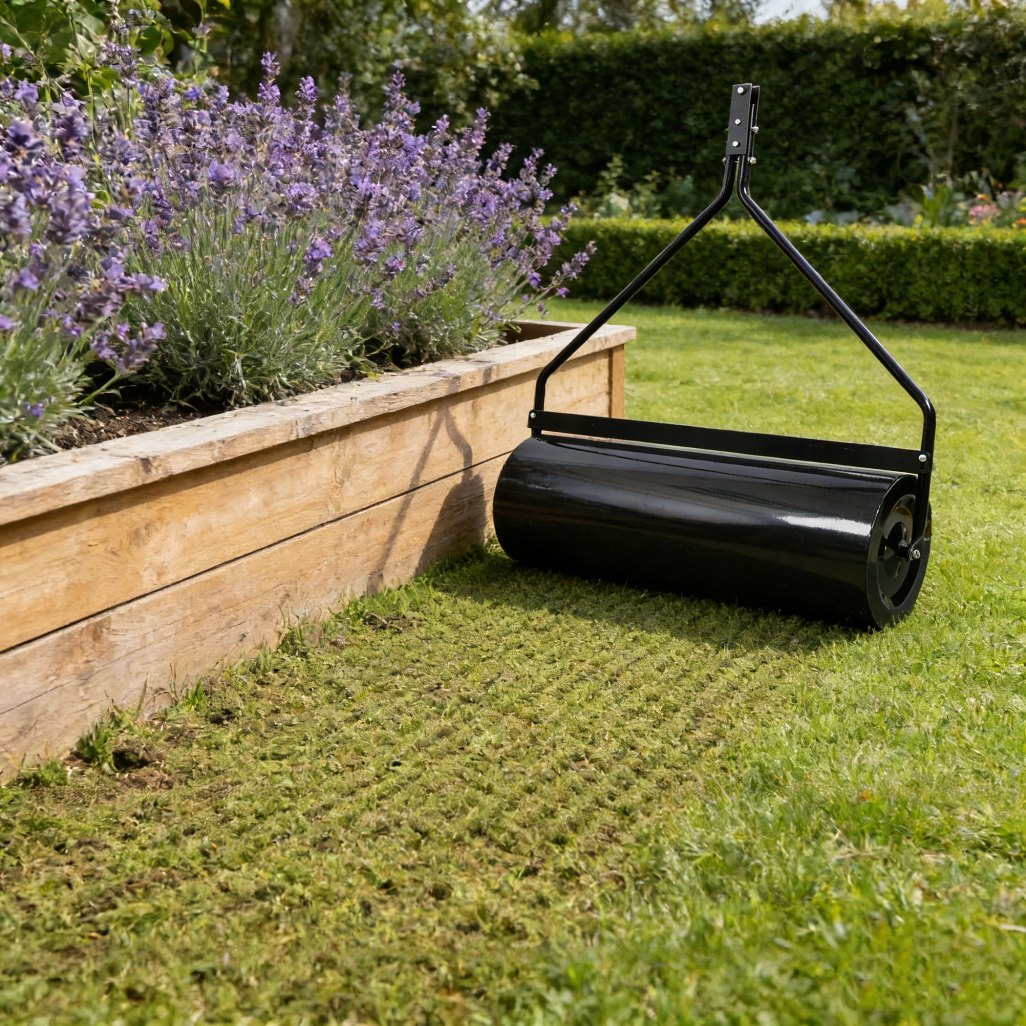 Fehomix 40" Tow Behind Lawn Roller, 26 Gallon Heavy Duty Steel Yard ...