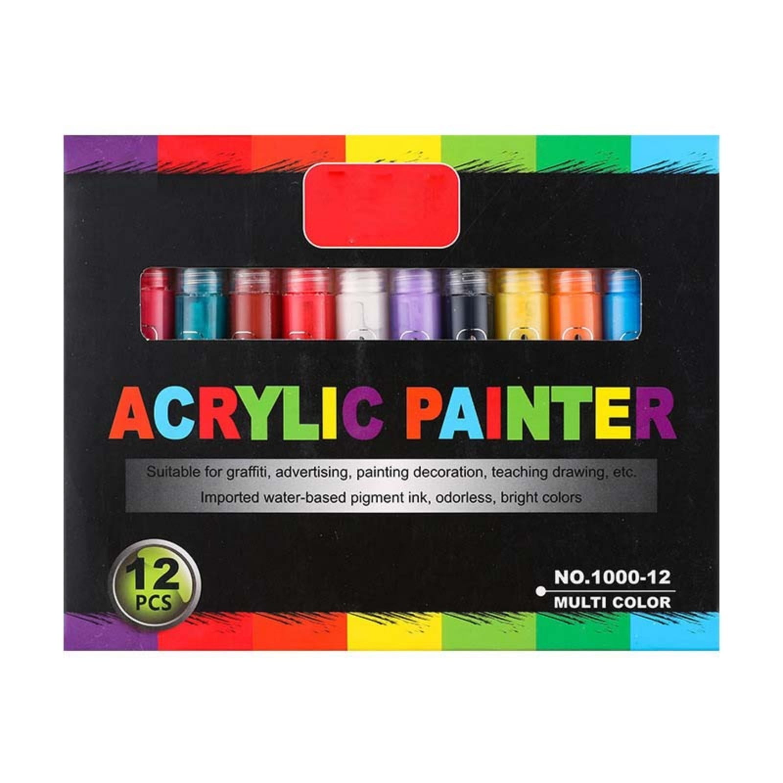FeiFu 12-Color Acrylic Paint Markers,Double Tip Acrylic Paint Pens for ...
