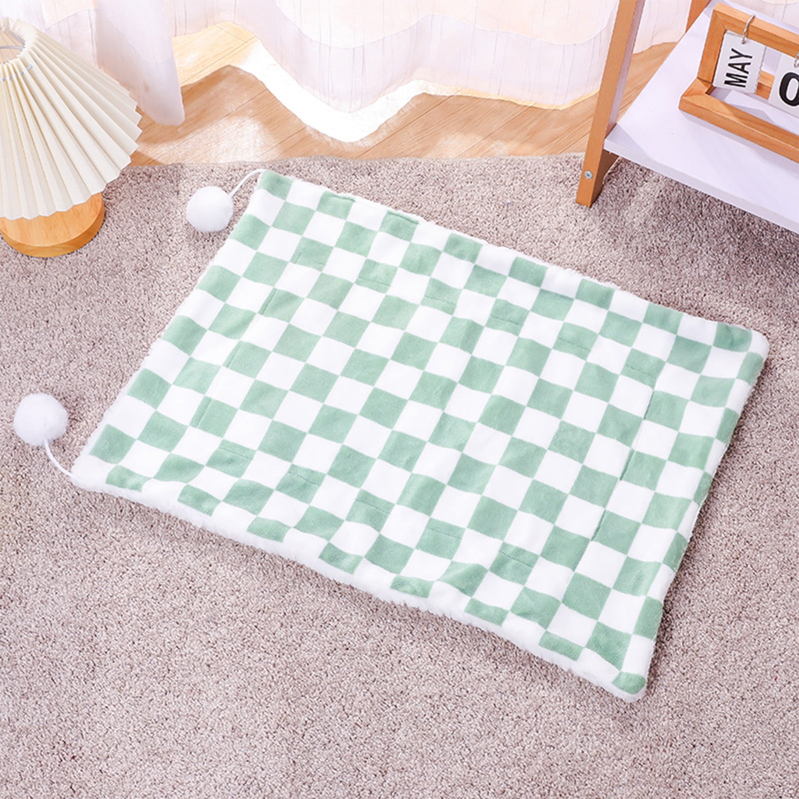 FeiFu 19.7x15.7in Checkerboard Pet Blanket with Soft Warm Throw Blanket ...