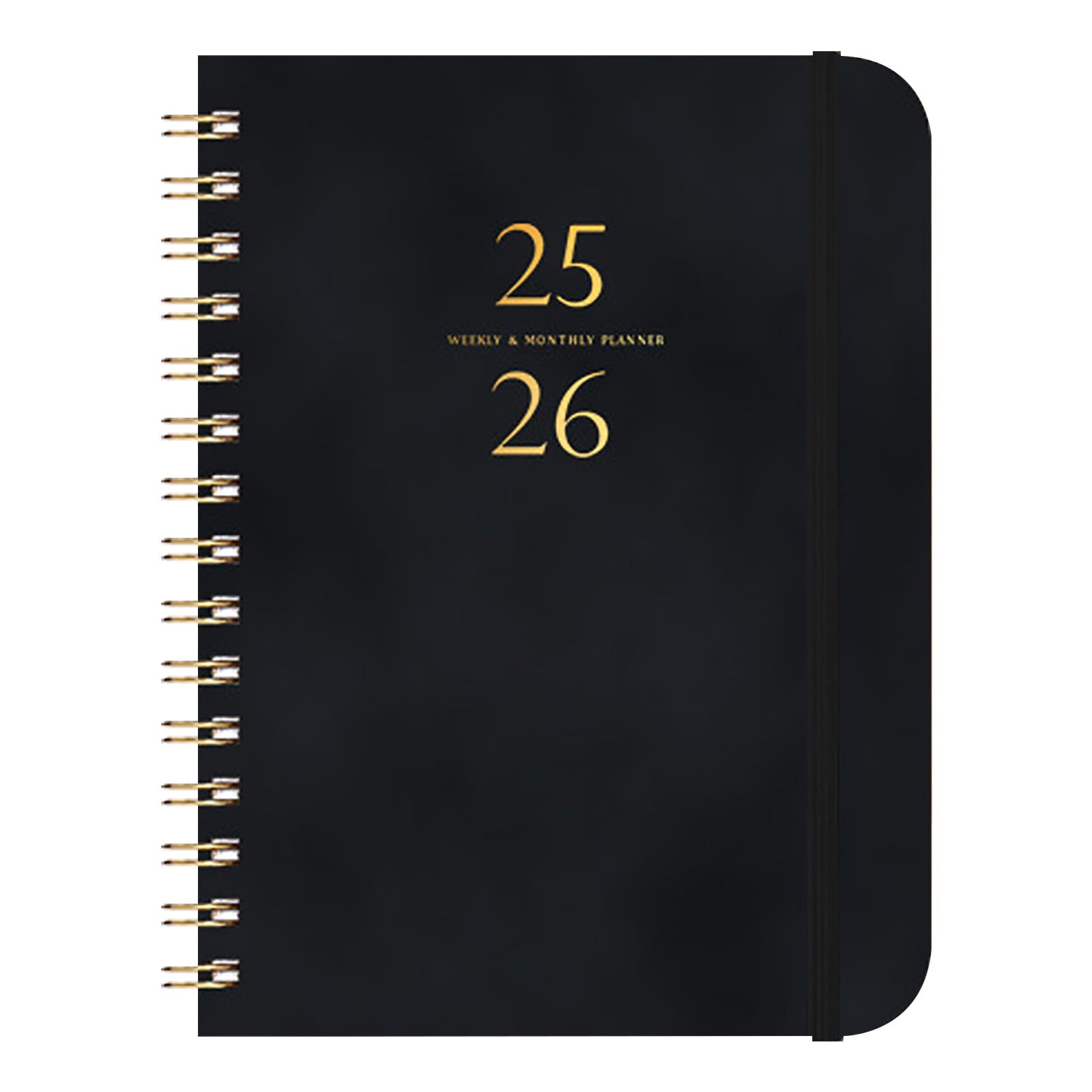 FeiFu 2025 Schedule Book Leather-Strap Discipline Planner A5 Coil Notebook with Habit Track ...