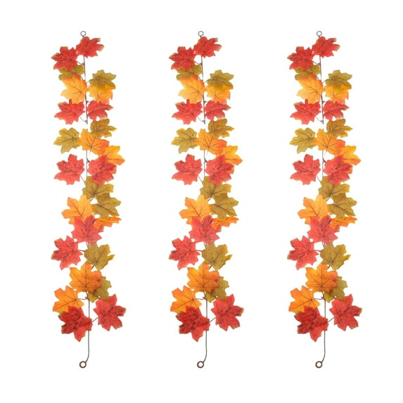 FeiFu 3pcs Harvest Festival Artificial Maple Leaf Hanging Vines Long ...