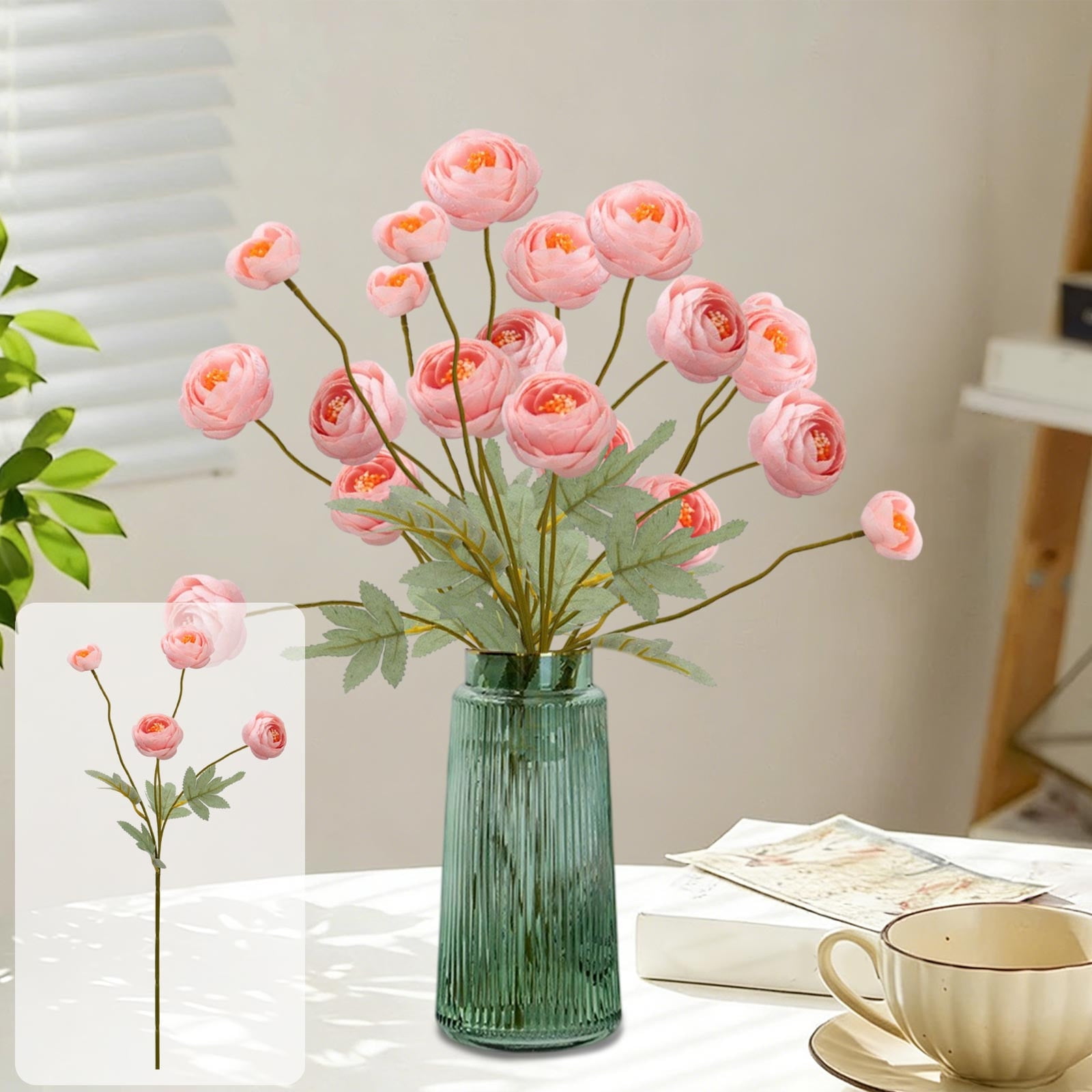 FeiFu Artificial Flowers 7-Branch Faux Bouquet Realistic Blooming Flowers Floral Centerpieces ...