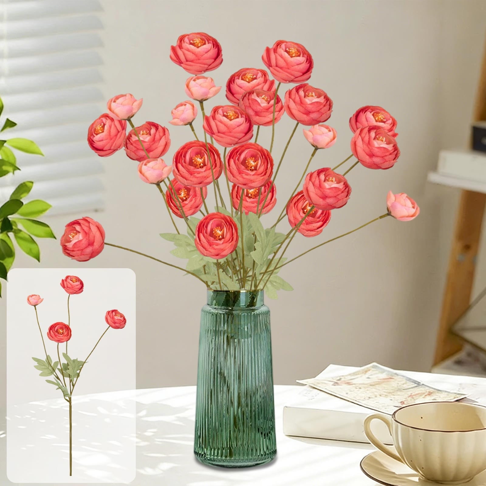 FeiFu Artificial Flowers 7-Branch Faux Bouquet Realistic Blooming Flowers Floral Centerpieces ...