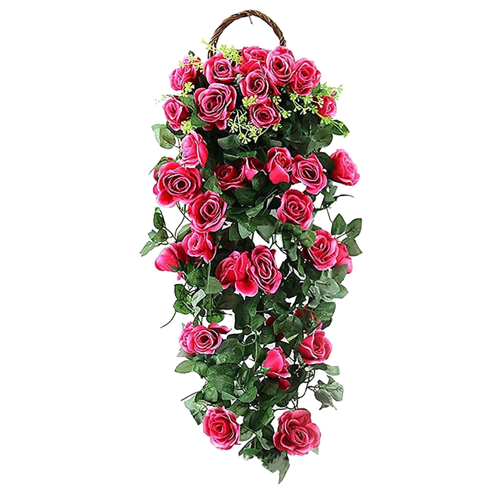 FeiFu Artificial Hanging Baskets with Flowers for Outdoors Fake Hanging ...
