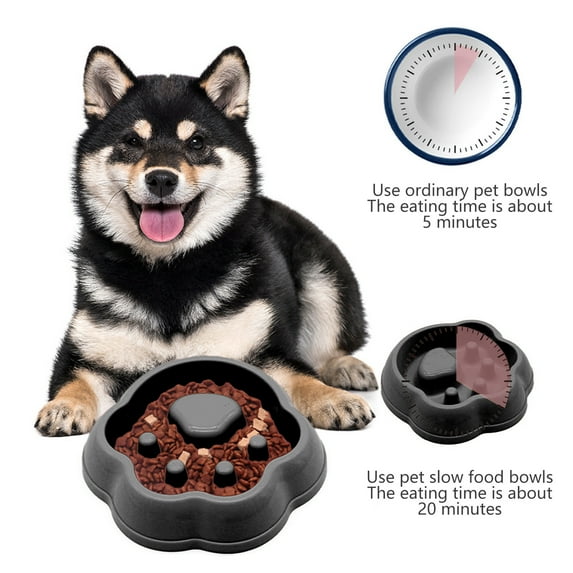 FeiFu Cats Paw Print Slow Feeder Bowl Dog Food Bowl Non-Slip Pet Bowl ...