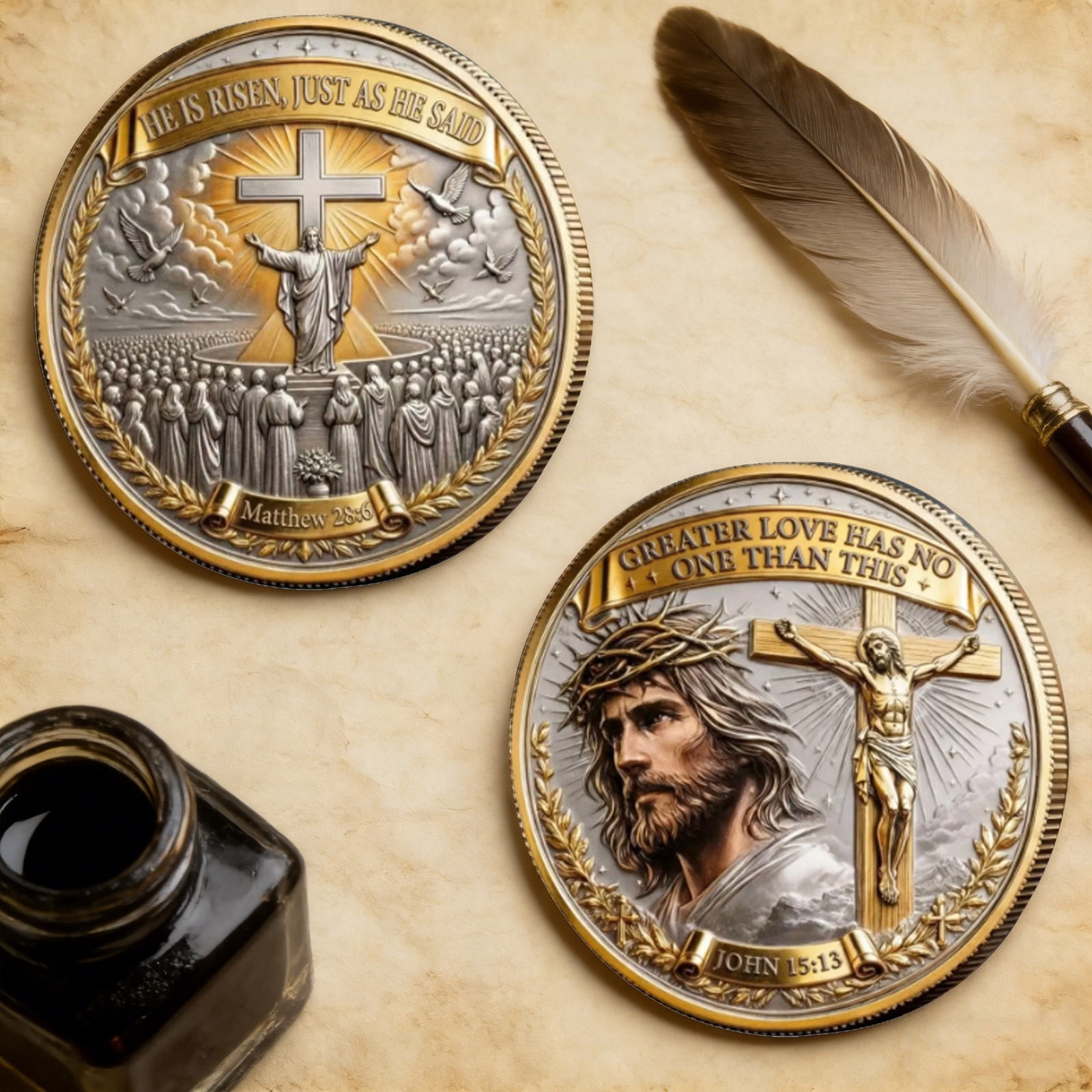 FeiFu Christ Commemorative Coin Easter Souvenir Coin Religious ...