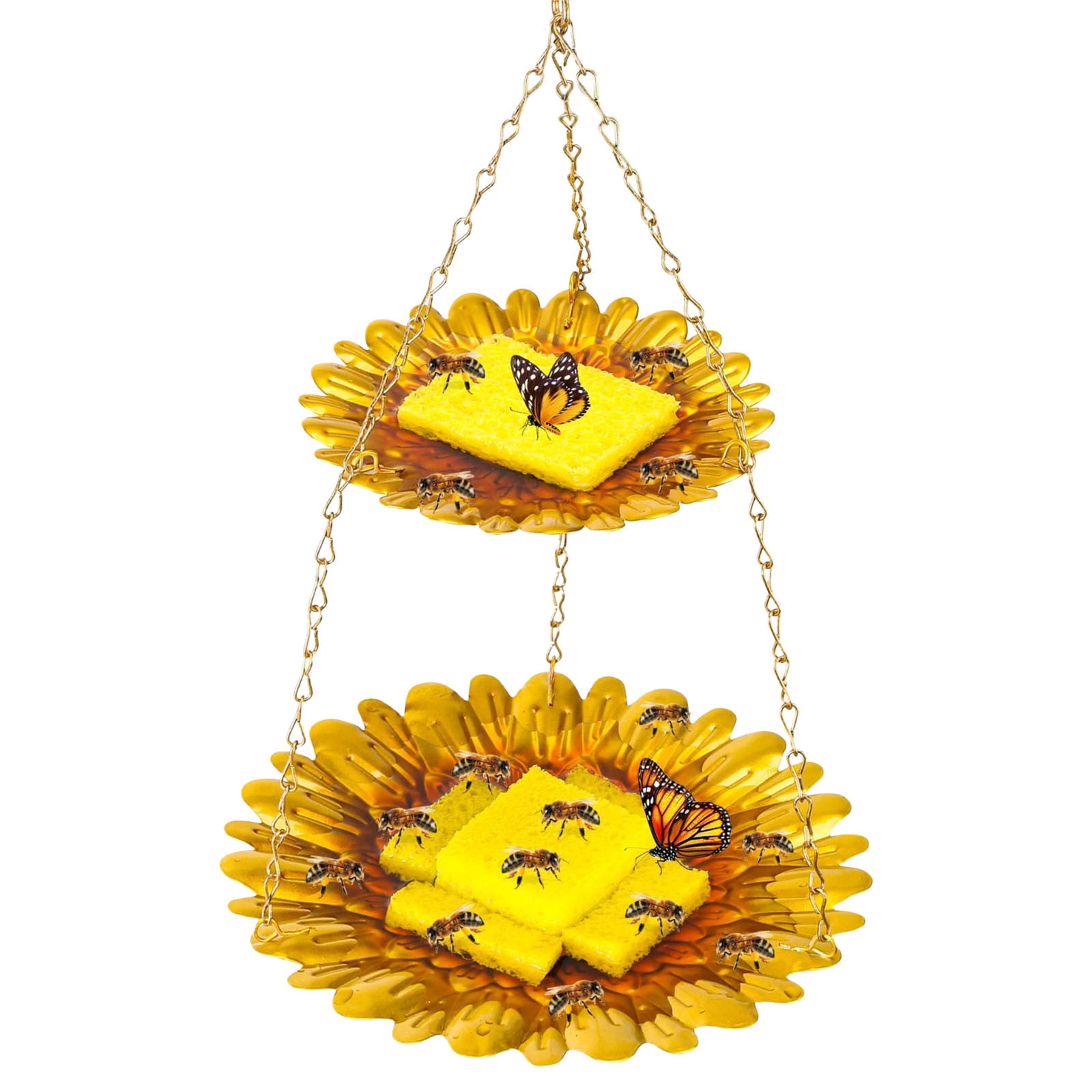 FeiFu Double-Chamber Bee Feeder,Double Layer Pollinator Feeding Station ...