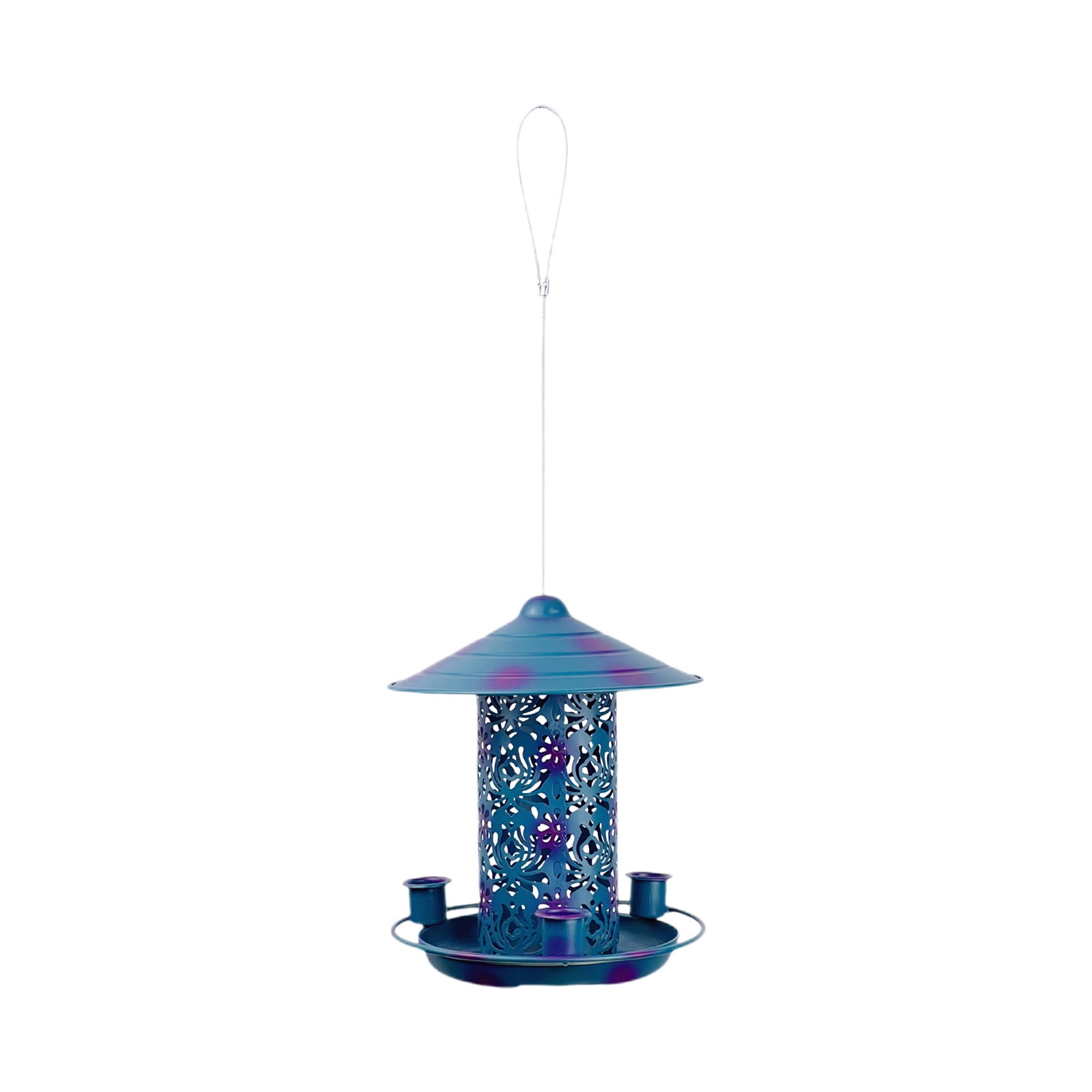 FeiFu Iron Scroll Feeder,Hollow Metal Seeder Dispenser with Spill Guard ...