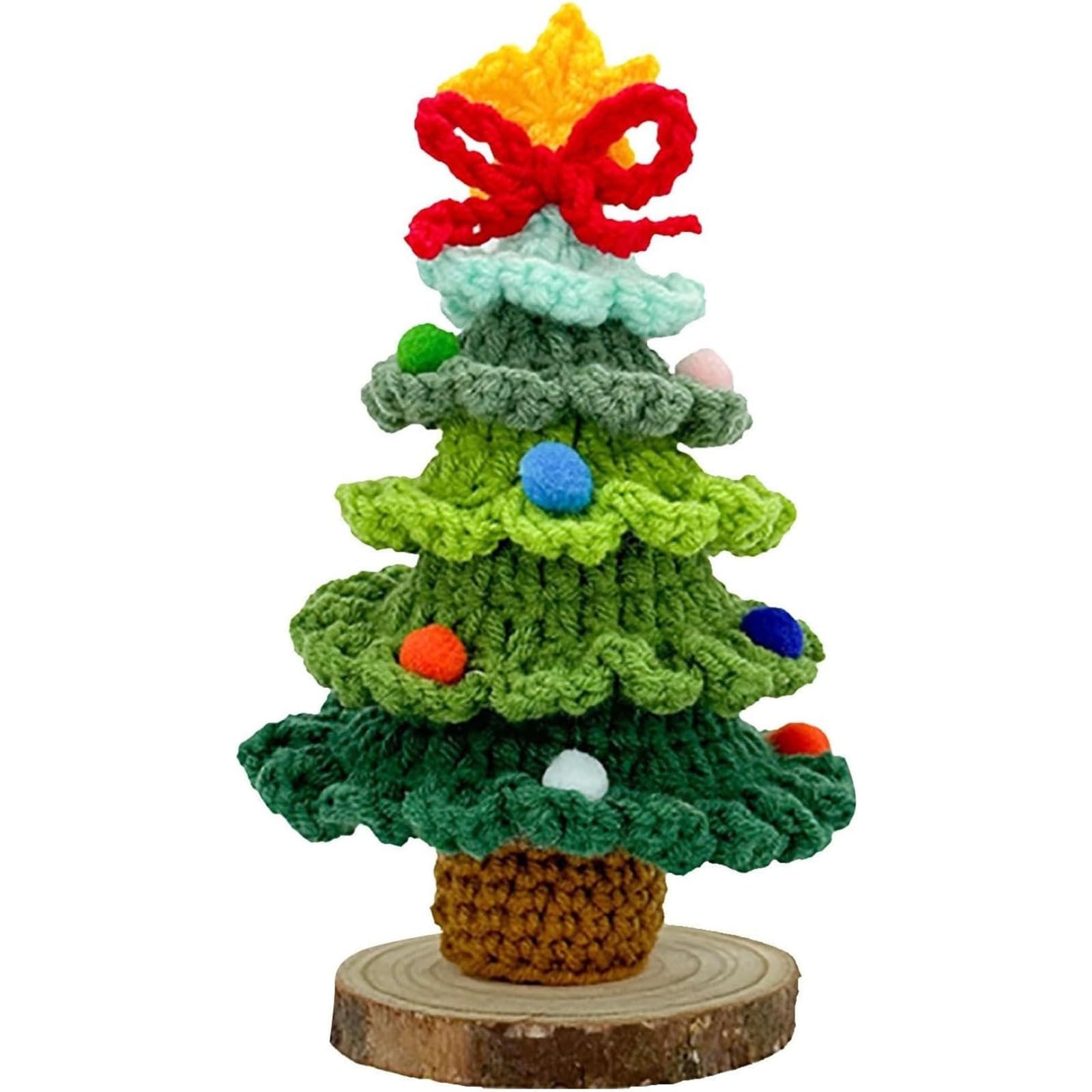 FeiFu Hand-Crocheted Christmas Tree Ornament Handmade Crochet Art Fits ...
