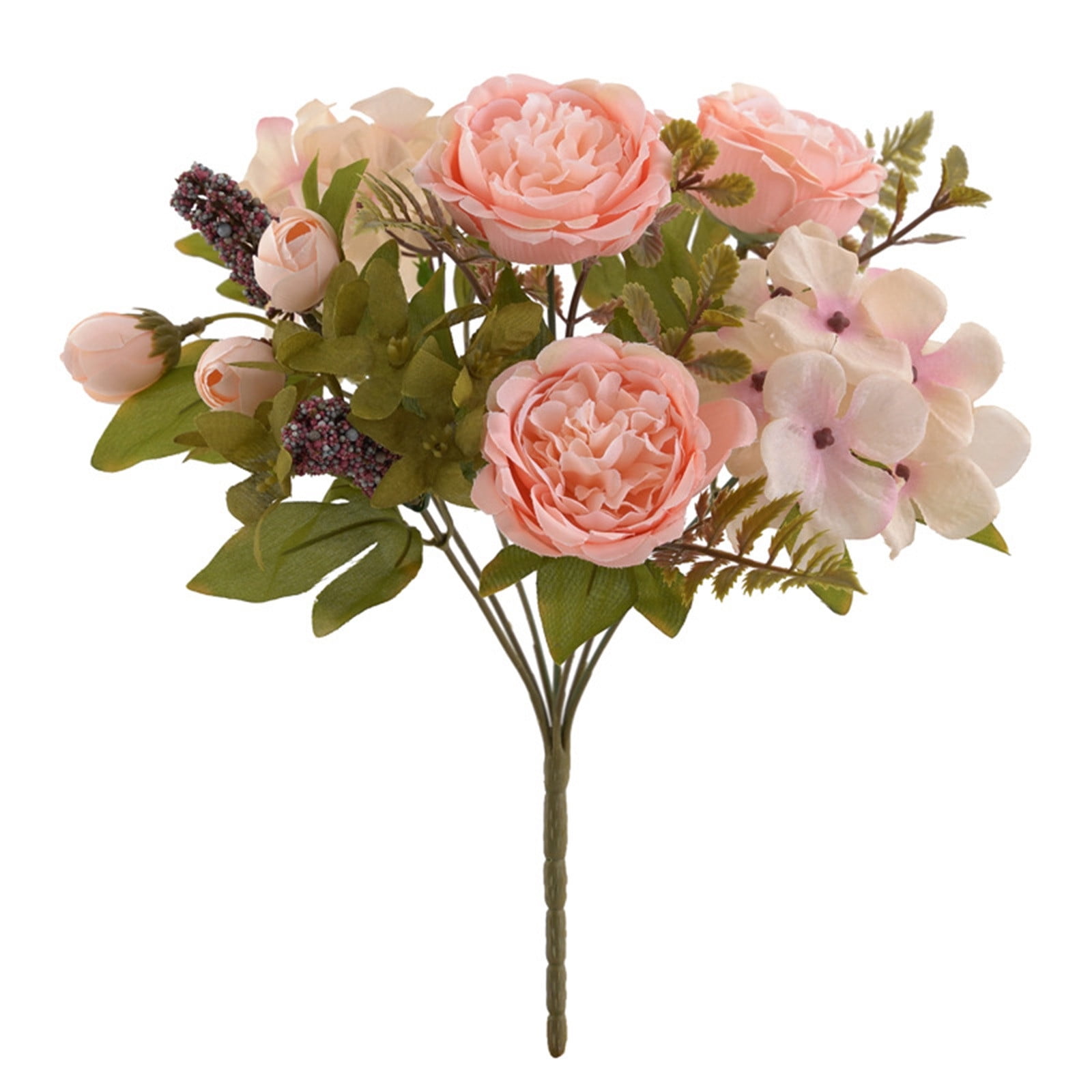 FeiFu Handheld Peony Artificial Bouquet,Fake Bridal Flowers for Wedding ...