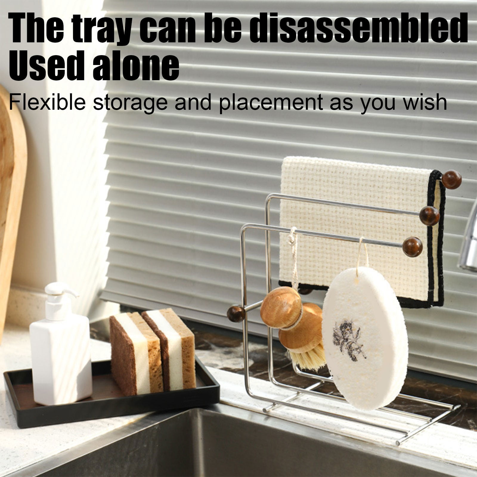 FeiFu Kitchen Sink Caddy Sponge Rack in The Sink, Stainless Steel ...