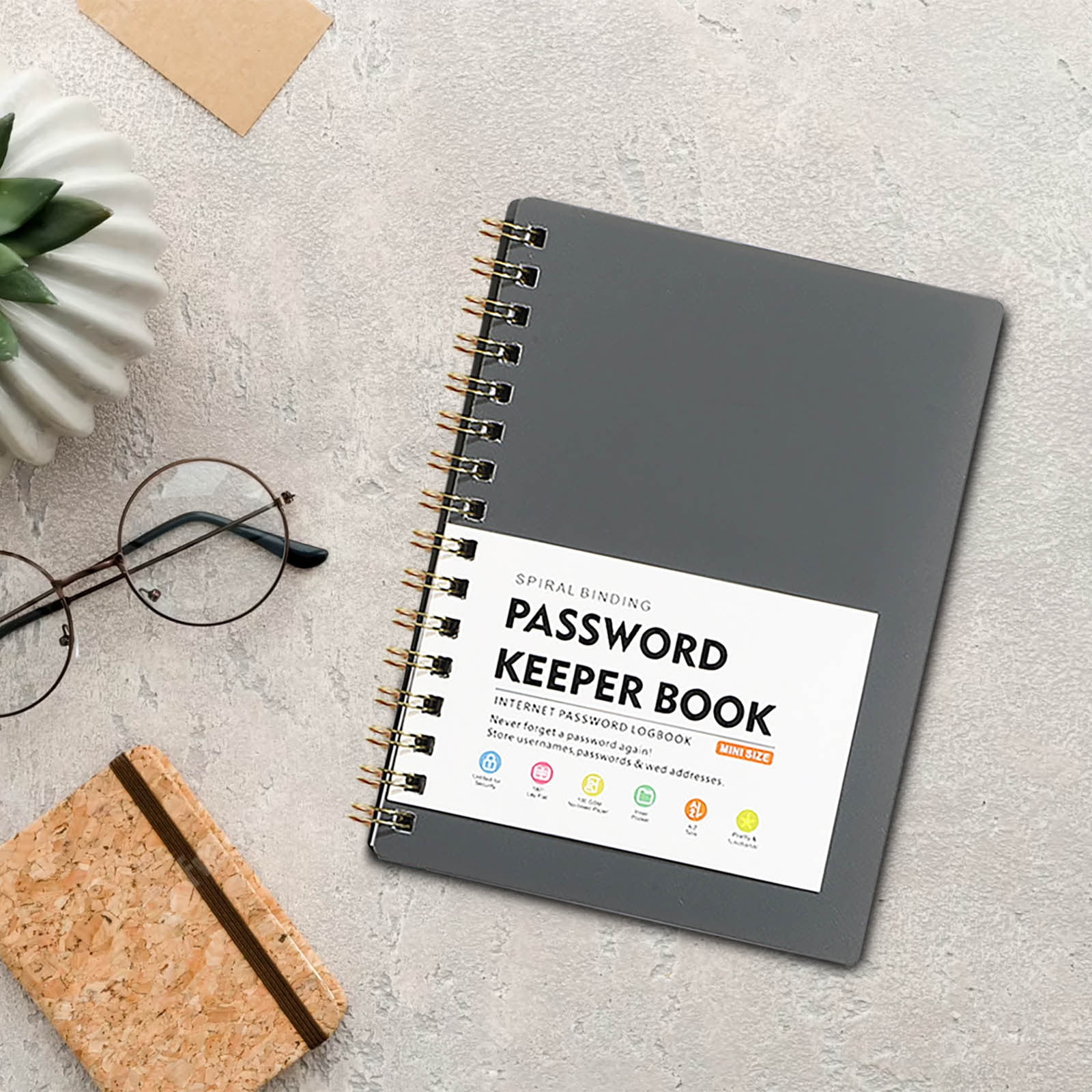 FeiFu Mini Size Password Book A6 Loose Leaf Notebook Password Record ...