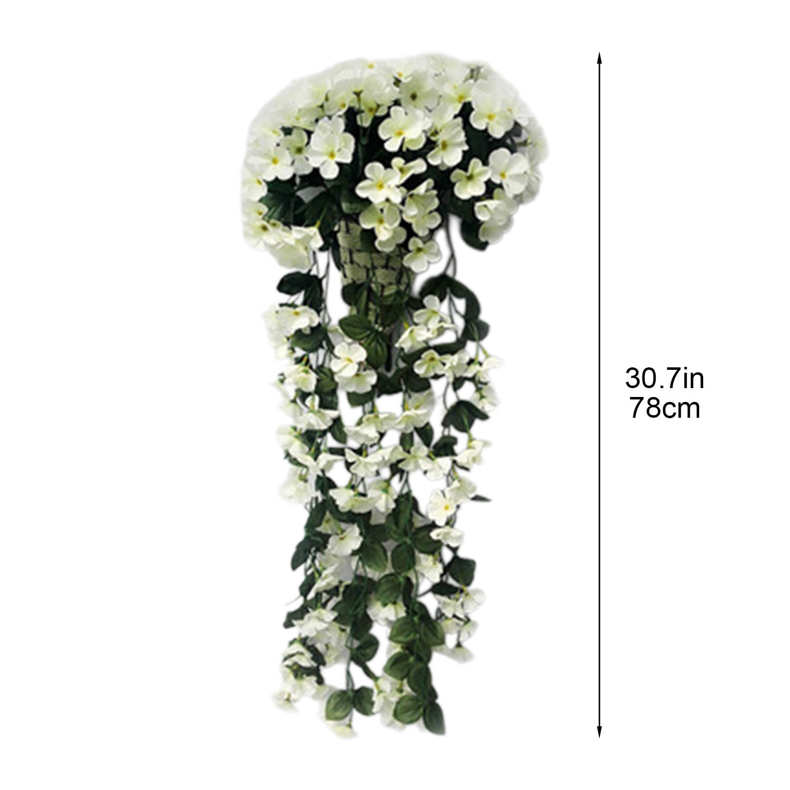 FeiFu Rattan Flower Basket with Artificial Roses,Hanging Planter Decor ...