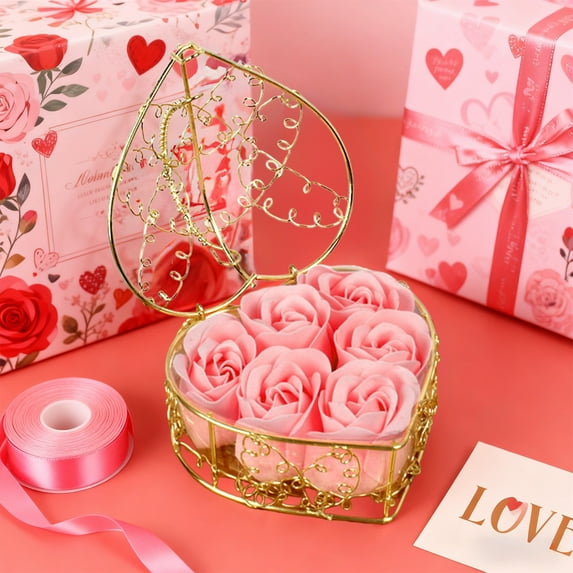 FeiFu Soap Flowers Valentine's Day Artificial Rose Bouquets Realistic ...