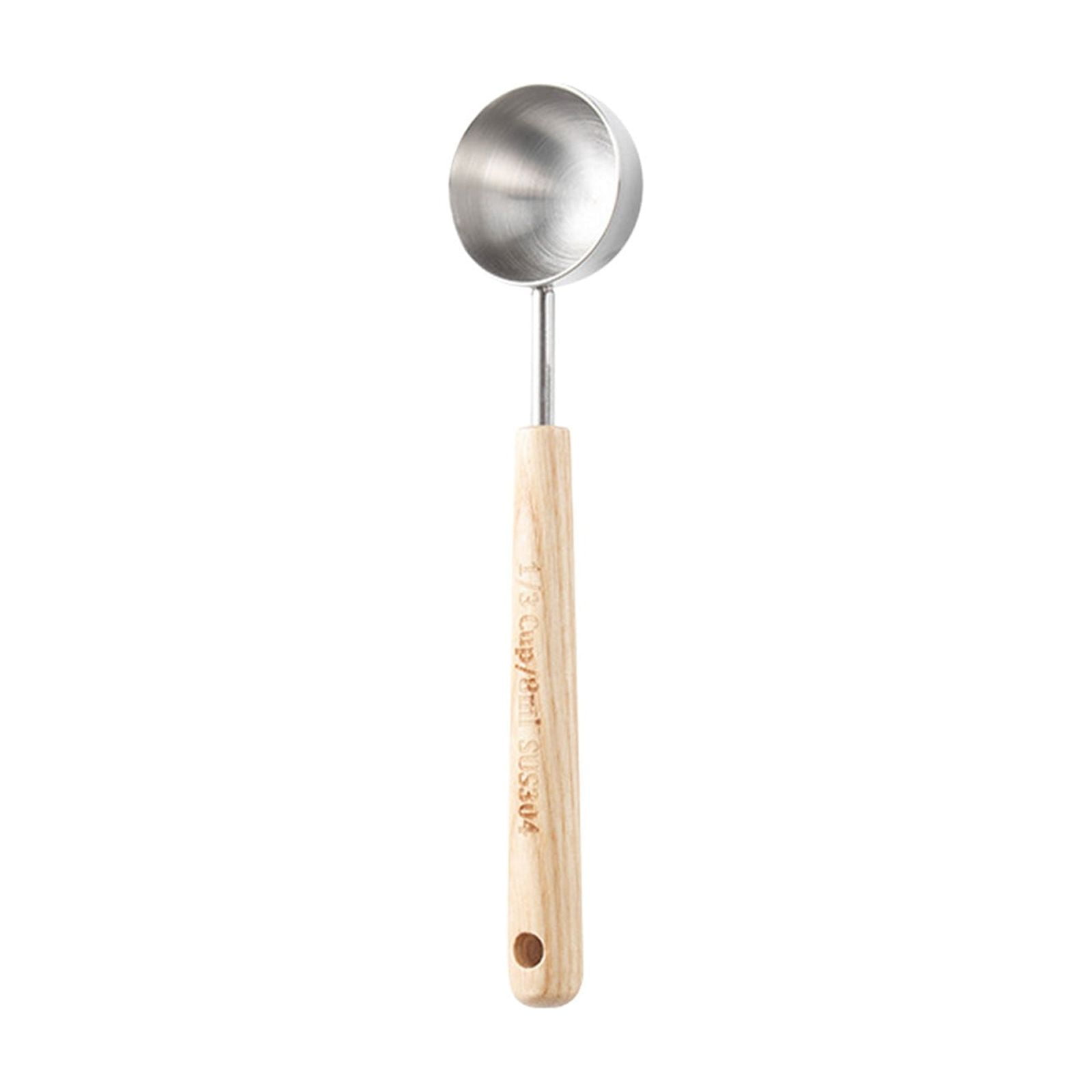 FeiFu Stainless Steel Wooden Handle Coffee Measuring Spoon Tea Spoon ...