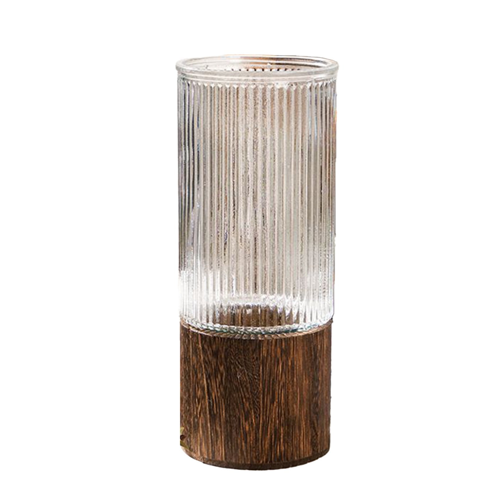 FeiFu Textured Glass Vase Vertical Bark Pattern Floor Standing Decor ...