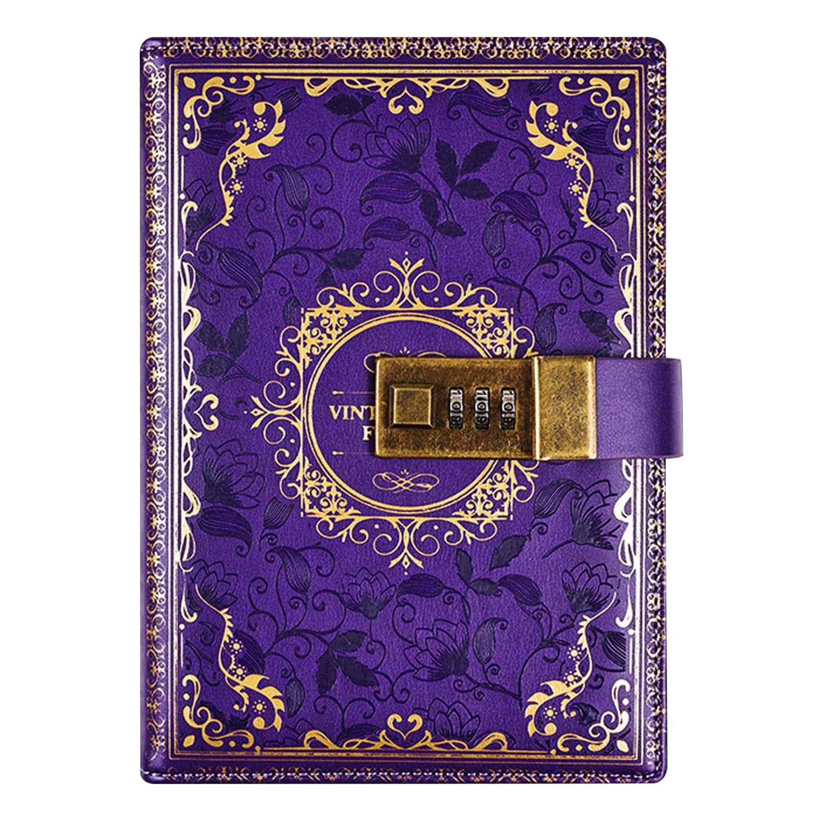 FeiFu Vintage Old Diary with Lock,A5 Locking Journal Leather Refillable ...