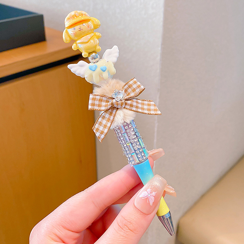 FeiKong Kawaii Sanrio Plush Bead String Pen Pochacco Cinnamoroll DIY ...
