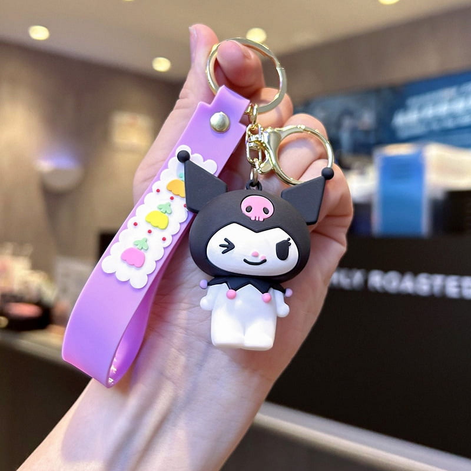 FeiKong New Kawaii Sanrio Kuromi Keychain Anime 산리오 Cartoon 쿠로미 Cute ...