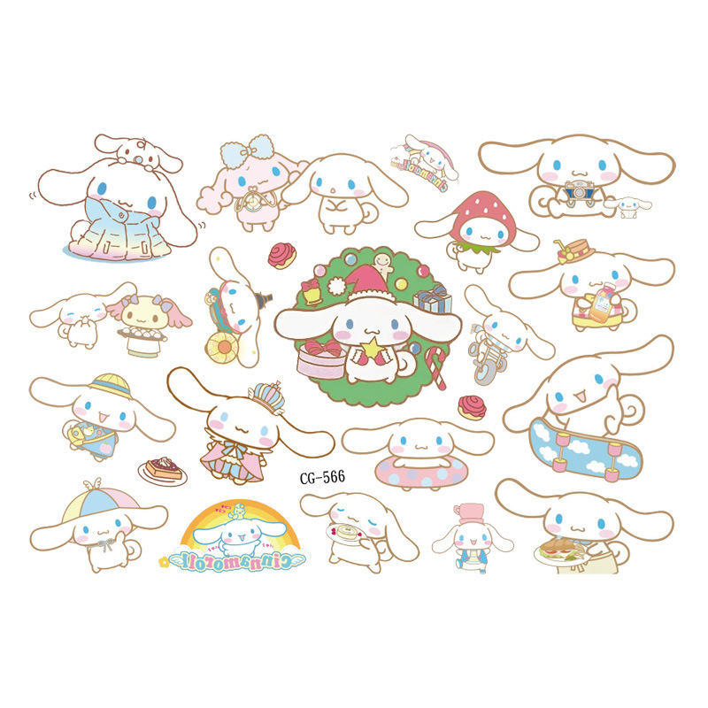 FeiKong Sanrio Cinnamoroll Tattoo Sticker Anime Figures Kid Cartoon ...