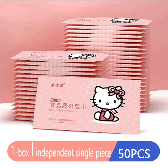 FeiKong Sanrio Hello Kitty Wet Wipes Kawaii Cute Anime Independent ...