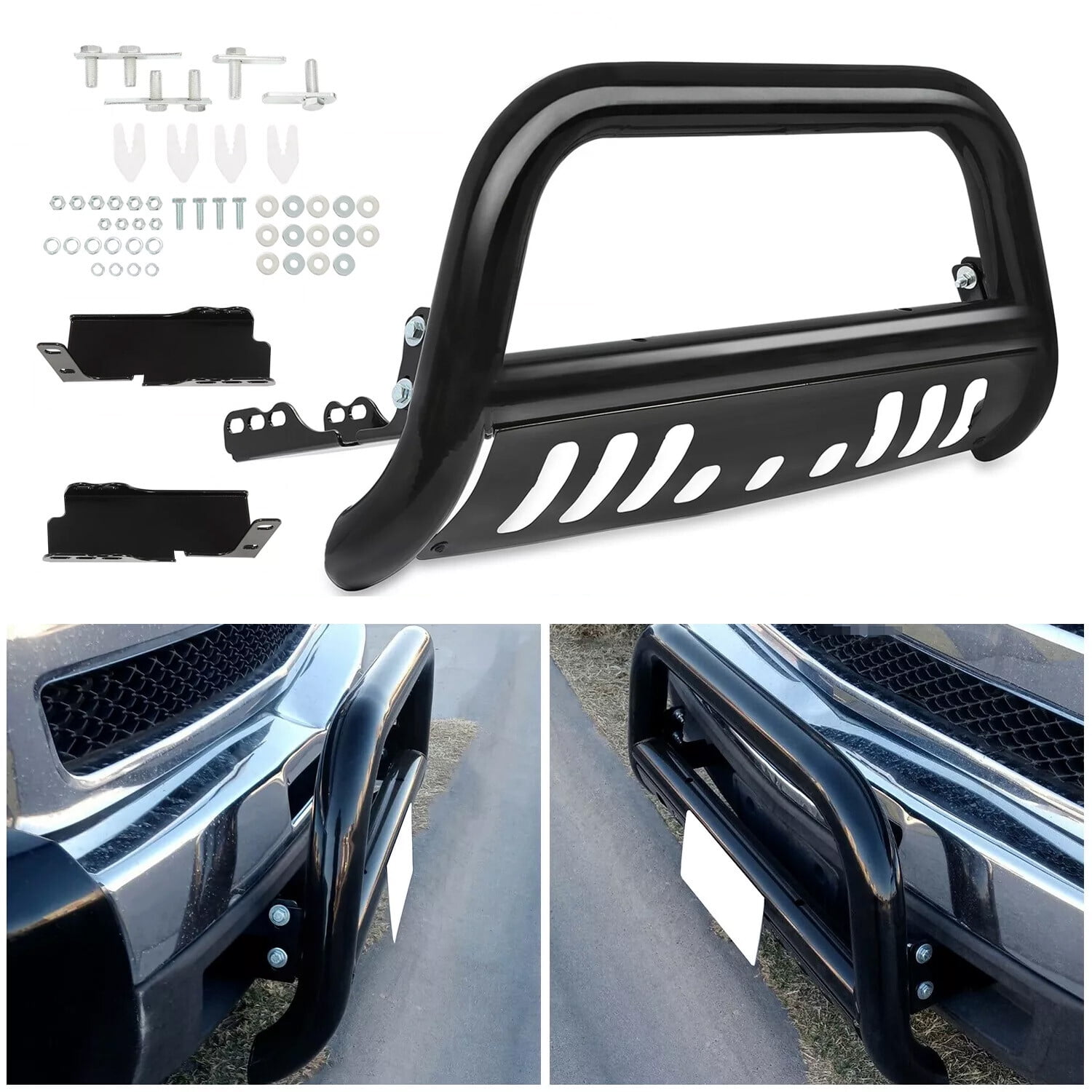 FeiZen Bull Bar Push Front Bumper Compatible with 2007-2018 Silverado ...