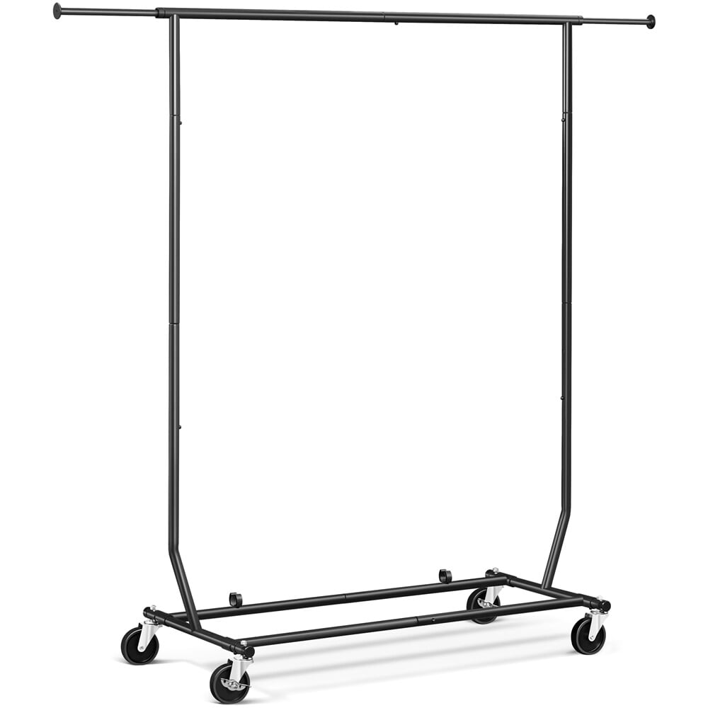 FeiZen Mobile Clothes Rack on Wheels – Heavy Duty Garment Rack for ...