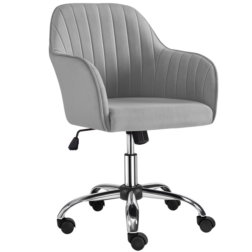 FeiZen Modern Velvet Office Desk Chair – Height Adjustable Vanity Chair ...