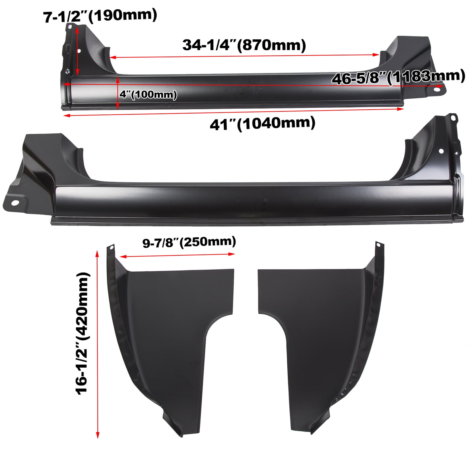 FeiZen Rocker Panels & Cab Corners 4 PC Kit Comaptible with 73-87 Chevy ...