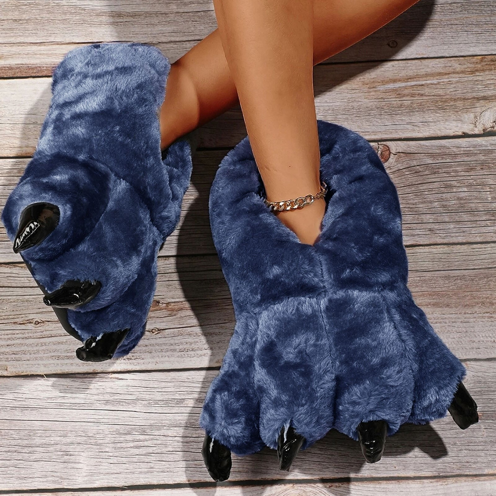 Feiboyy Women And Men Cute House Slippers Warm Cotton Soft Plush Home ...