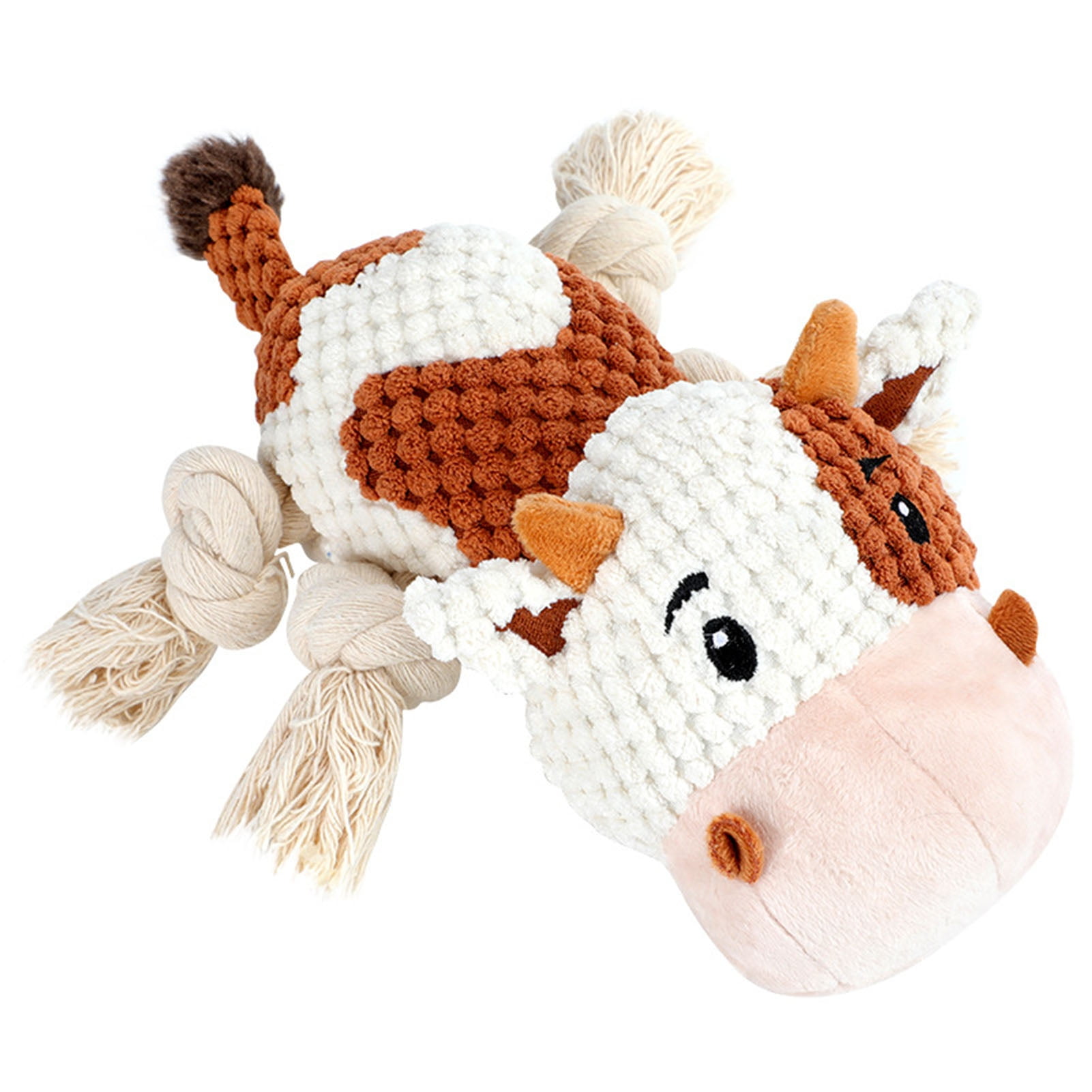 Feierber Interactive Cow Plush Dog Toy with Sound for Natural Instincts ...