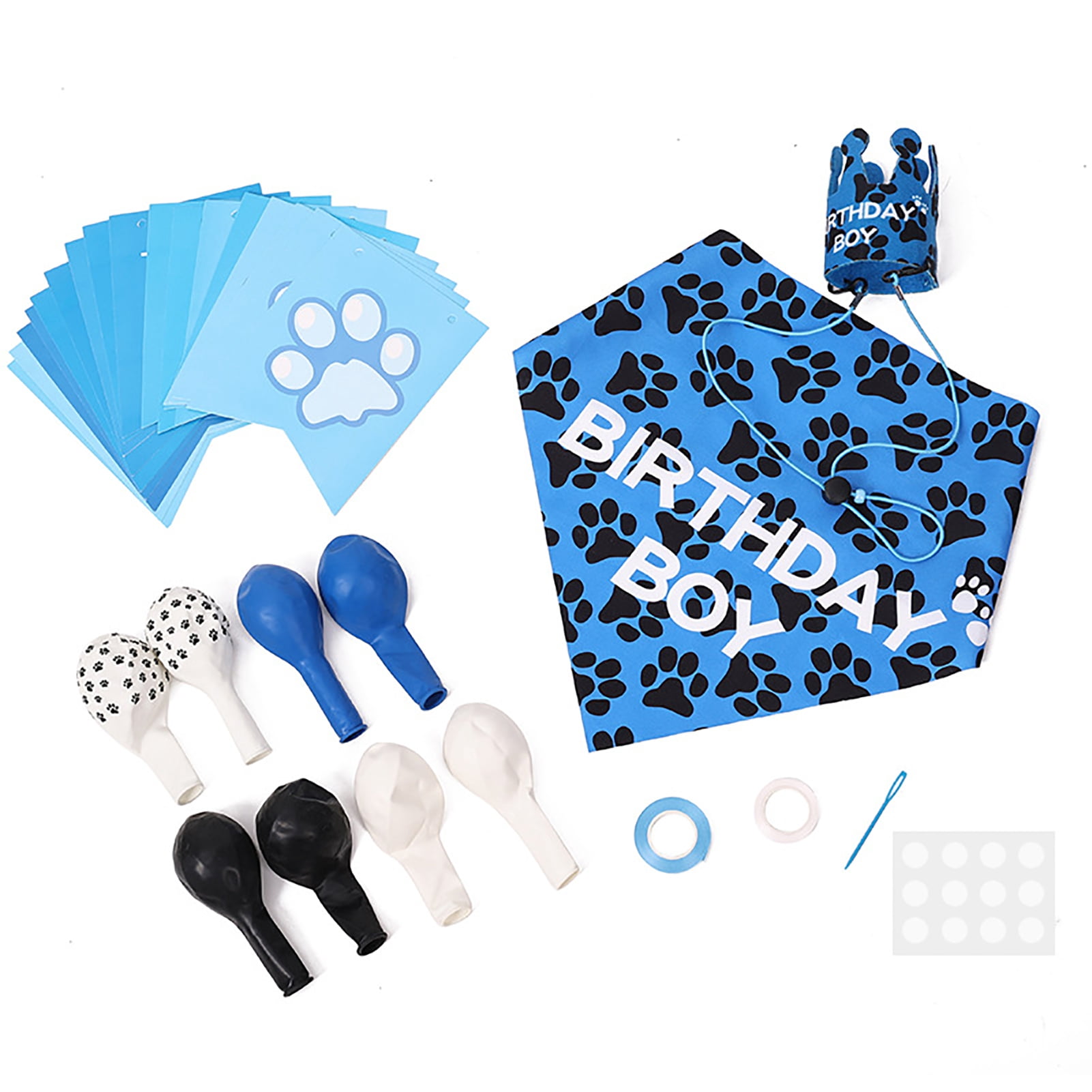 Feierber Pet Birthday Party Decoration Flag Triangle Towel Birthday Hat ...