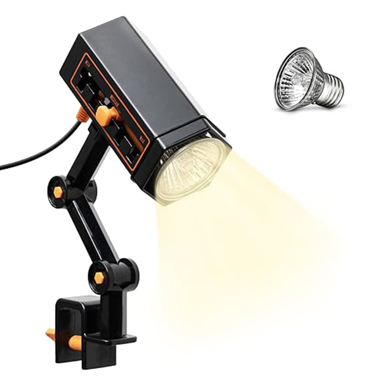 Feierber Reptile Heat Lamp 360-degree Rotatable Arm Brightness ...