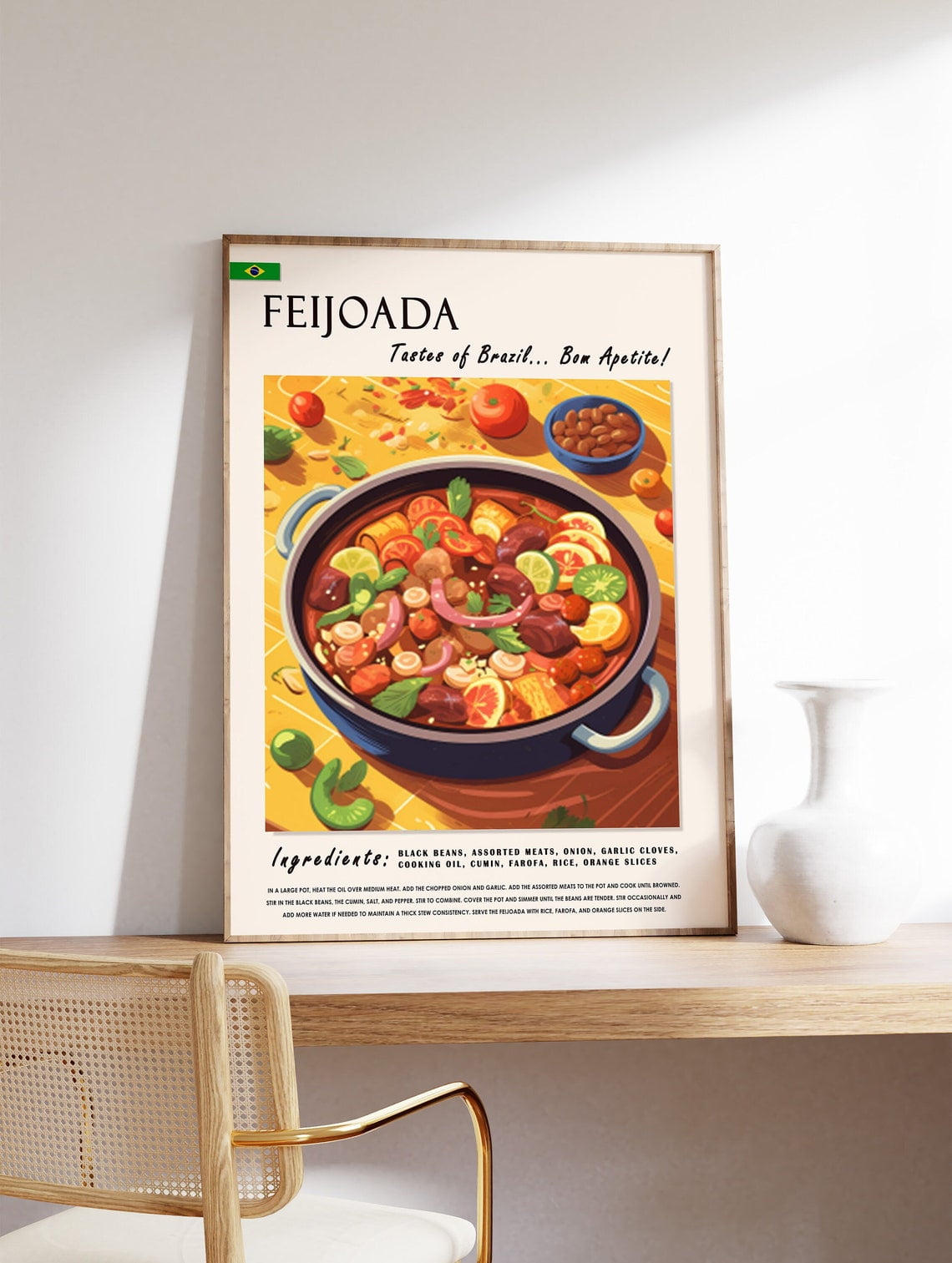 Feijoada Brazilian Food Poster, Brazil Food Print, Latin American Food ...